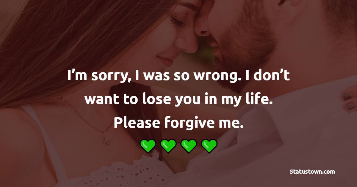 I m Sorry I Was So Wrong I Don t Want To Lose You In My Life Please