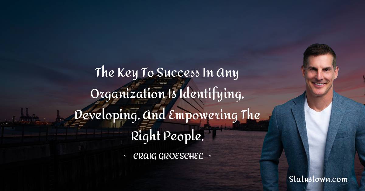 The key to success in any organization is identifying, developing, and ...