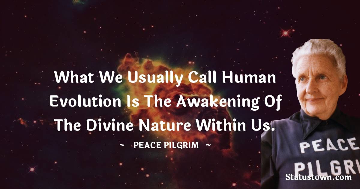 What we usually call human evolution is the awakening of the divine ...