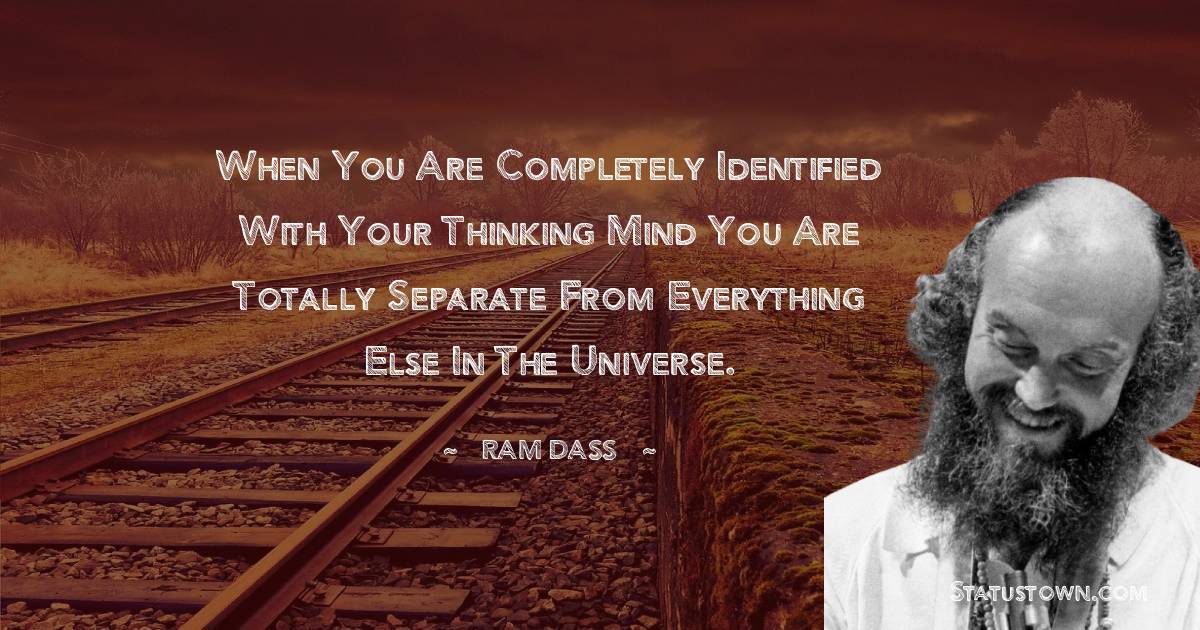 When You Are Completely Identified With Your Thinking Mind You Are